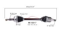 China CVT Cv Complete Assembly MI10017 2008-2017 Mitsubishi Front Left Cv Axle for sale