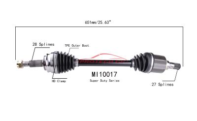 China CVT Cv Complete Assembly MI10017 2008-2017 Mitsubishi Front Left Cv Axle for sale