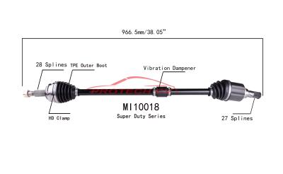 China Mitsubishi Lancer CV Axle Assembly MI10018 Automatic CVT Inner Cv Joint Assembly for sale
