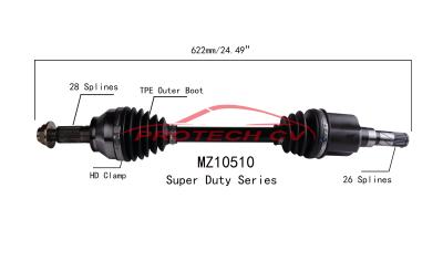 China MZ10510 Cv Axle Shaft Assembly Mazda Front Left Cold Forging Grinding Process for sale