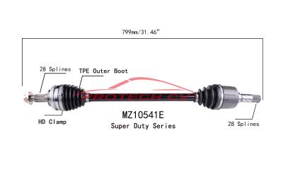 China MZ10541E CV Axle Joint 2006 Mazda Front Right Drive Shaft Cold Forging Joint Housing for sale