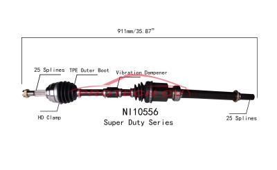 China Nissan Versa CV Axle Joint Axle Shaft Assembly TPEE Boot Cold Forging Grinding for sale