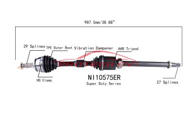 China 2014-2019 Nissan Rogue CV Axle Joint CV Axle Assembly Heavy Duty Clamp TPEE Boot for sale