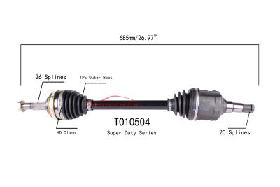 China Toyota Camry 2.2L L4 Right Side Cv Axle Shaft Assembly Cold Forging Grinding for sale