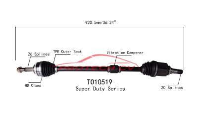 China 2003-2009 Toyota Front Right Cv Joint Cv Drive Shaft Cold Forging Grinding Process for sale