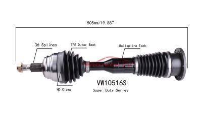 China Volkswagen Heavy Duty TPEE Boot CV Joint Forging Cv Shaft Assembly for sale