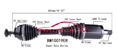 China BMW X1 Front Right Cv Axle Shaft Assembly  Heavy Duty Clamp TPEE Boot for sale