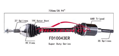 China 2015-2018 Ford Edge Front Drive Axle Assembly Front Left Cv Axle EXTREME Weather Unit for sale