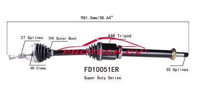 China Ford Fusion CV Joint Forging Driveshaft Heavy Duty Clamp EXTREME Weather Unit for sale