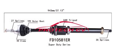 China Cold Forging Cv Axle Shaft Assembly  2014-2016 Ford Right Front Axle Assembly for sale