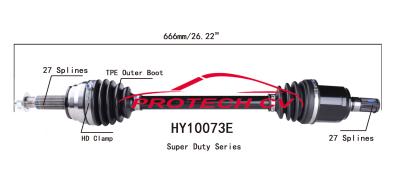 China Hyundai Elantra CV Joint Forging 2.0L Right Front Axle Shaft Heavy Duty Clamp TPEE Boot for sale