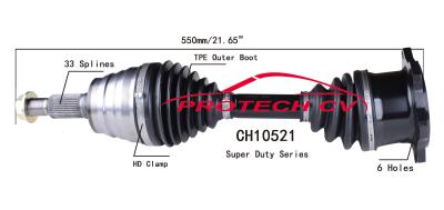 China Chevrolet Avalanche 2500 CV Joint Forging Cv Axle Assy Heavy Duty Clamp TPEE Boot for sale