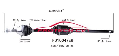 China 2015-2018 Ford Right Side Cv Axle Heavy Duty Clamp Cv Drive Shaft for sale