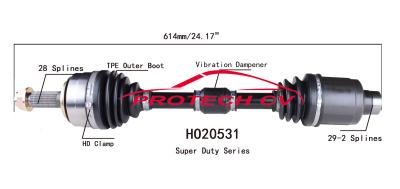 China HO20531  CV Axle Assembly Heavy Duty Clamp TPEE Boot  Cold Forging Grinding Process Technology EXTREME Weather Unit for sale