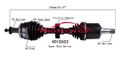 China Volvo S70 Front Drive Axle Assembly Cv Axle Left And Right Cold Forging Grinding Process for sale