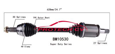 China Joint Cv Drive Shaft Axle Heavy Duty Clamp TPEE Boot Right Front Cv Shaft for sale