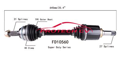 China FD10560 Cv Complete Assembly TPEE Boot OE Steel Front Right Cv Axle Shaft for sale