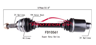 China Heavy Duty Clamp Axle Cv Shaft Assembly TPEE Boot Cv Axle Front Right for sale