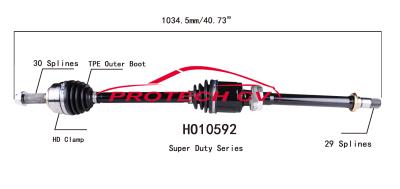China HO10592 Front Drive Axle Assembly Honda Pilot Shaft Cv Joint TPEE Boot for sale