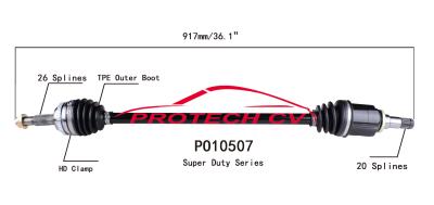 China PO10507 Front Drive Axle Assembly TPEE Boot Pontiac CV Axle Assembly for sale