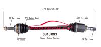 China SB10003 CV Axle Assembly Heavy Duty Clamp TPEE Boot  Cold Forging Grinding Process Technology EXTREME Weather Unit for sale