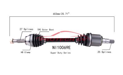 China NI10069E Front Axle Shaft Replacement INFINITI TPEE Boot Cv Complete Assembly for sale