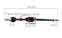 China Nissan Altima Front Axle Shaft Replacement TPEE Boot Cold Forging Grinding Process for sale