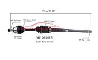 China VO10548ER Volvo S60 Front Axle Shaft Replacement Cold Forging Grinding for sale