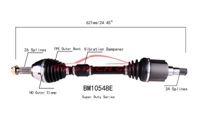 China BM10548E CV Axle Assembly Heavy Duty Clamp TPEE Boot  Cold Forging Grinding Process Technology EXTREME Weather Unit for sale