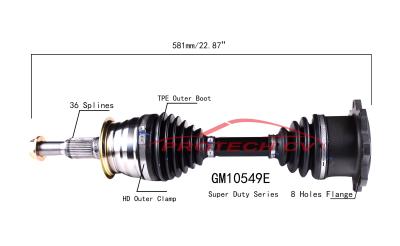 China GM10549E CV Axle Assembly Heavy Duty Clamp TPEE Boot  Cold Forging Grinding Process Technology EXTREME Weather Unit for sale