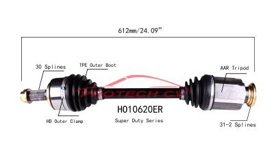 China HO10620ER CV Axle Assembly Heavy Duty Clamp TPEE Boot  Cold Forging Grinding Process Technology EXTREME Weather Unit for sale
