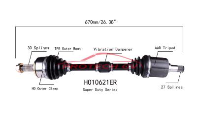 China HO10621ER CV Axle Assembly Heavy Duty Clamp TPEE Boot  Cold Forging Grinding Process Technology EXTREME Weather Unit for sale