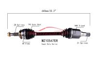 China 20CrMnTi Steel CV Drive Shaft MZ10547ER Automatic Mazda 3 Drive Shaft for sale