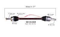 China SB10530ER Cv Drive Axle 2008-2013 Subaru Front Drive Shaft Heavy Duty Clamp for sale