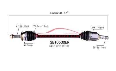 China SB10530ER Cv Drive Axle 2008-2013 Subaru Front Drive Shaft Heavy Duty Clamp for sale