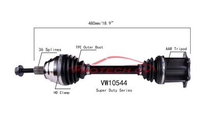 China VW10544 Cv Axle Assy Audi A3 Drive Shaft Front Left Cold Forging Grinding for sale