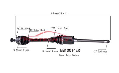 China BMW 535i CV Drive Shaft Axle Heavy Duty Clamp TPEE Boot EXTREME Weather Unit for sale