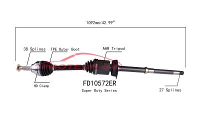 China 3.5L V6 CV Shaft Assembly 2011-2014 Ford Explorer Drive Shaft TPEE Boot for sale