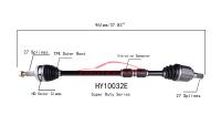 China Hyundai 2.4L CV Drive Shaft Front Drive Shaft Cv Joint Cold Forging Grinding Process for sale