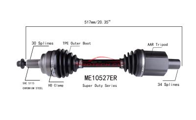China ME10527ER CV Axle Assembly Heavy Duty Clamp TPEE Boot  Cold Forging Grinding Process Technology EXTREME Weather Unit for sale