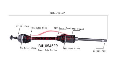 China BMW X3 AWD Cv Complete Assembly Front Right Cv Joint Heavy Duty Clamp for sale