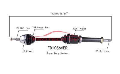 China 2.5L L4 CV Axle Shaft Assembly Right Front Axle Assembly FD10566ER EXTREME Weather Unit for sale