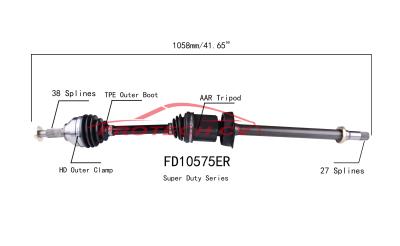 China FWD 2009-2014 Ford CV Axle Shaft Assembly FD10575ER Cv Axle Right Side for sale