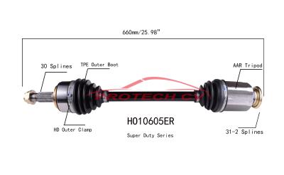China Crosstour 3.5L Front Right Cv Axle Shaft Assy Cold Forging Grinding Process for sale