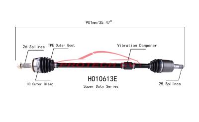 China HO10613E CV Axle Shaft Assembly Front Right Honda Fit Heavy Duty Clamp for sale