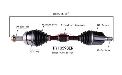 China Hyundai Azera CV Axle Shaft Assembly Cv Axle Left And Right Cold Forging Grinding for sale