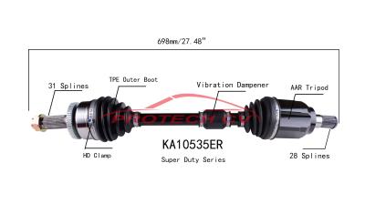China 2014 Kia Sedona Cv Complete Assembly Front Left Drive Shaft Heavy Duty Clamp for sale