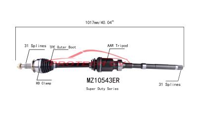 China Mazda 2.5L CX 5 CV Drive Shaft Assembly Heavy Duty Clamp TPEE Boot for sale