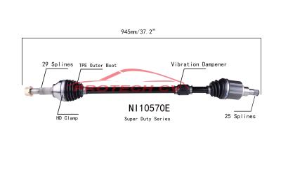 China Nissan 1.8L CVT CV Axle Shaft Assembly Right Front Drive Axle EXTREME Weather Unit for sale