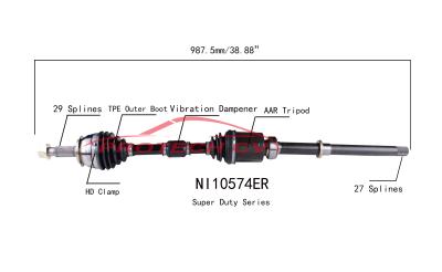 China Nissan Rogue Cv Drive Shaft AWD Right Front Axle Shaft Heavy Duty Clamp TPEE Boot for sale